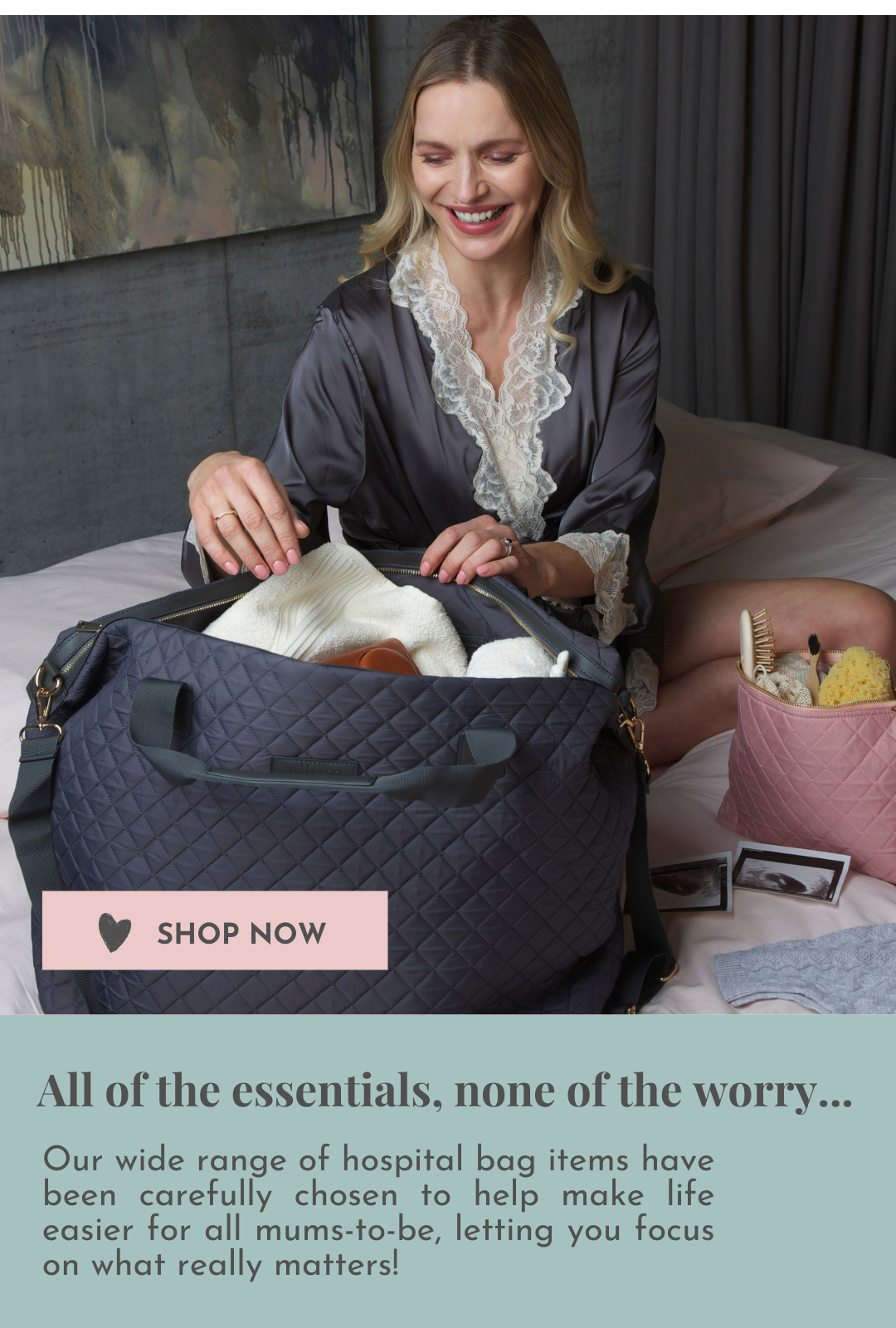 Ulluv | Hospital Bag | Pre-packed contents | Matching bag sets